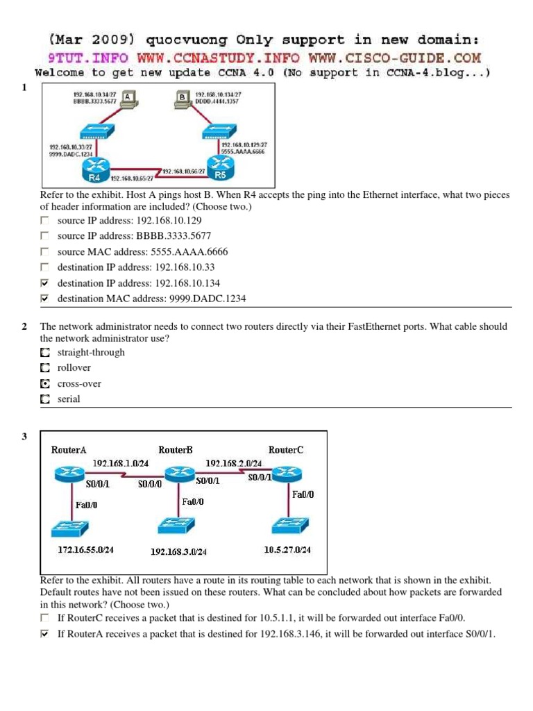 Refer To The Exhibit. Host A Pings | PDF | Router (Computing ...
