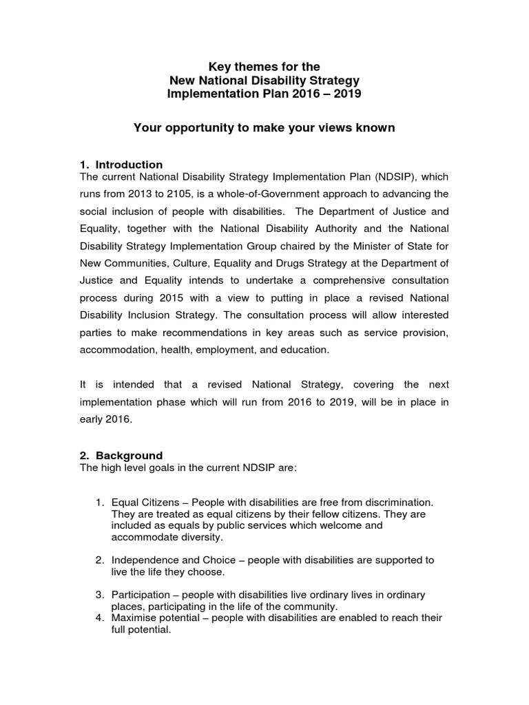 Developing A New Next National Disability Strategy Implementation Plan ...