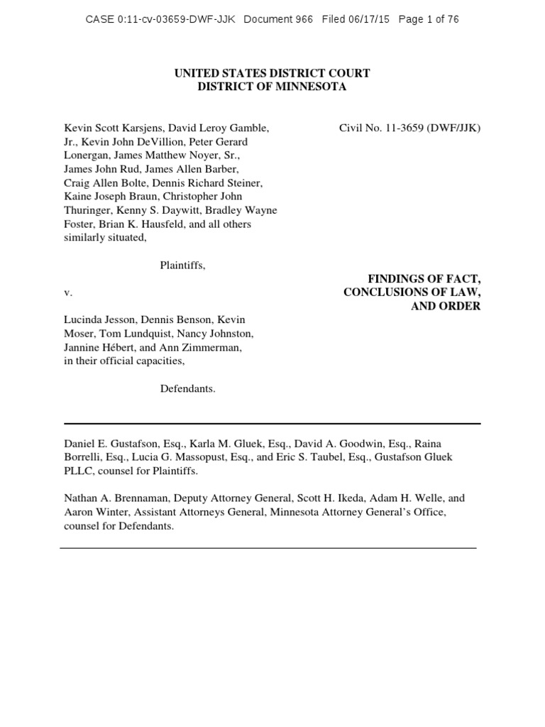 Judge Donovan Frank's Ruling On The Minnesota Sex Offender Program ...