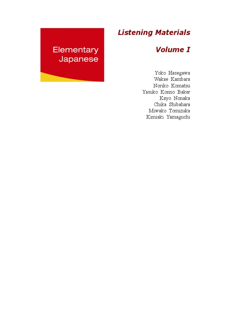 Elementary Japanese 1 | PDF