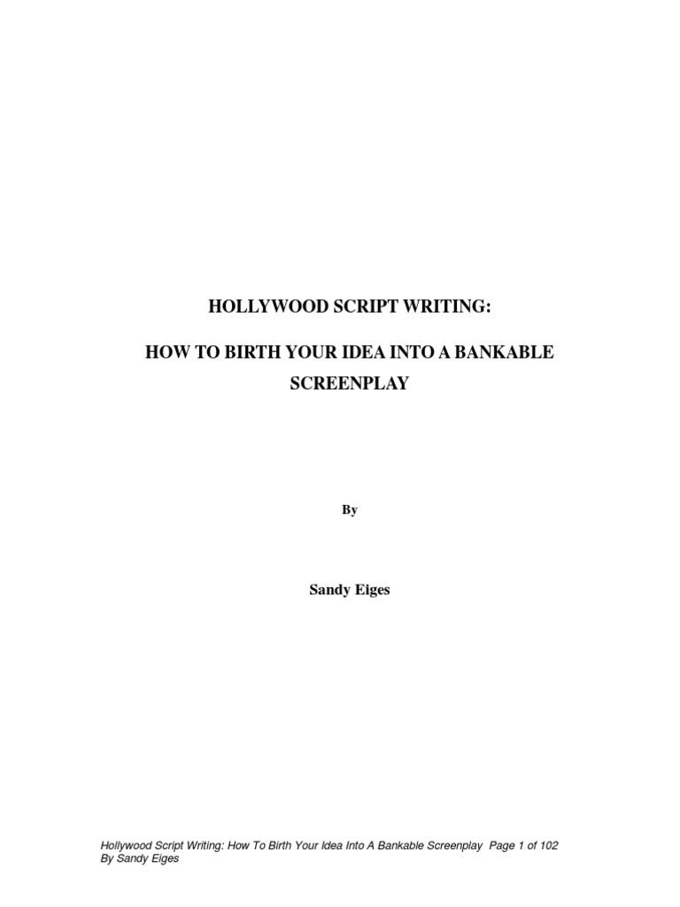 Screenwriting - Hollywood Script Writing | PDF | Self-Improvement