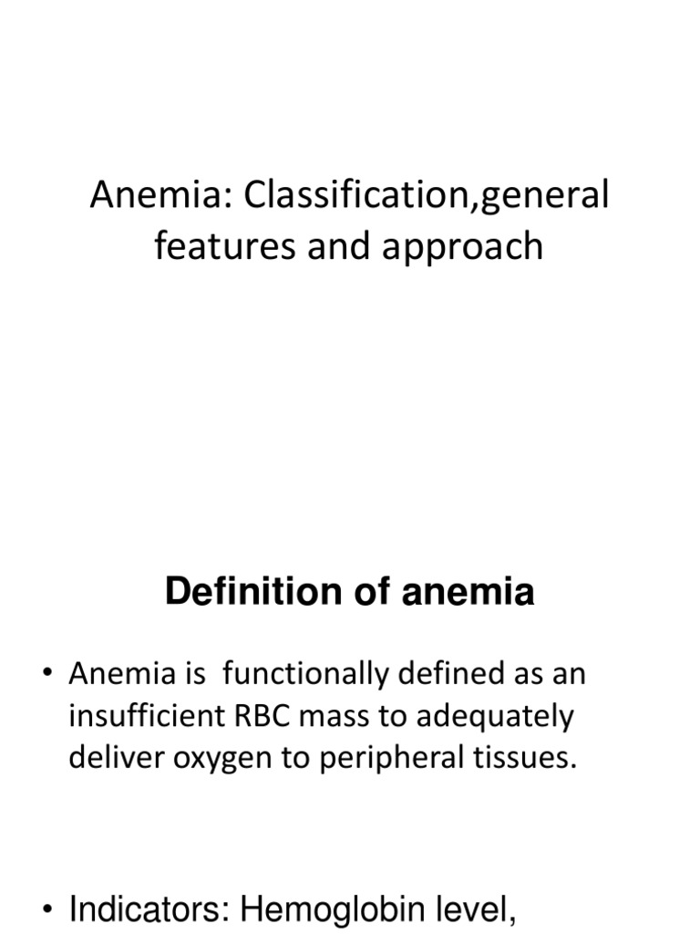 Anemia Approach | PDF | Anemia | Tissue (Biology)