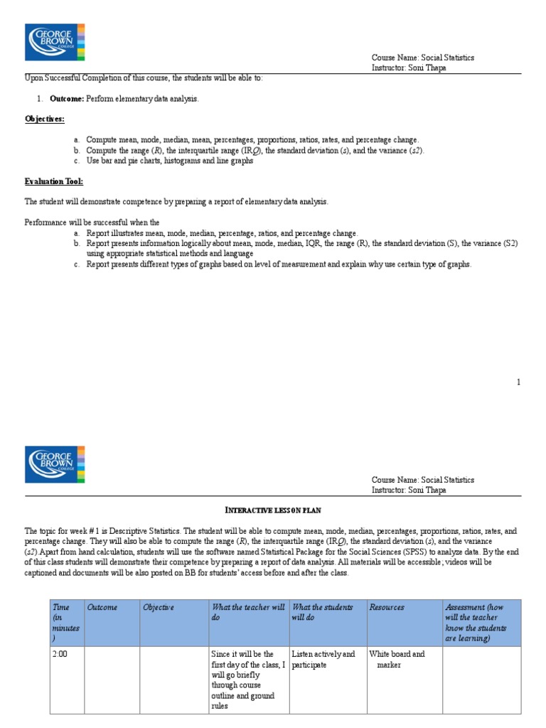 Social Statistics Course Overview | PDF | Spss | Statistics