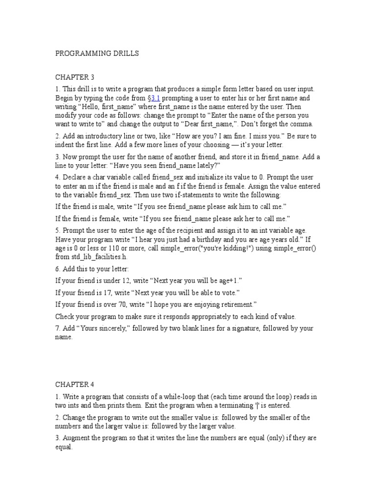 Programming Drills | PDF | Computer Programming | Areas Of Computer Science