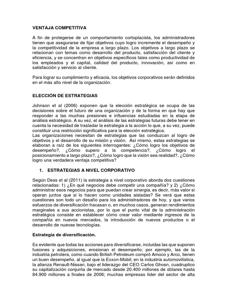 Ventaja Competitiva PDF | PDF | Distribución (comercial) | Monopolio