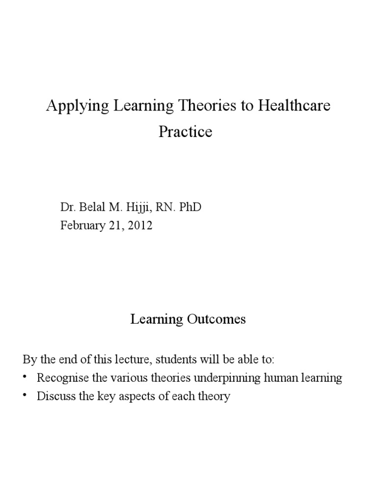 Applying Learning Theories To Healthcare Practice | PDF | Classical ...