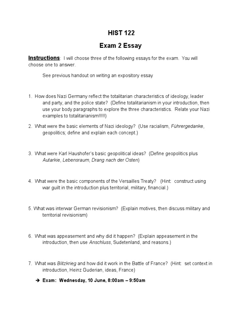 Exam 2 Essay Topics for HIST 122 | PDF | History