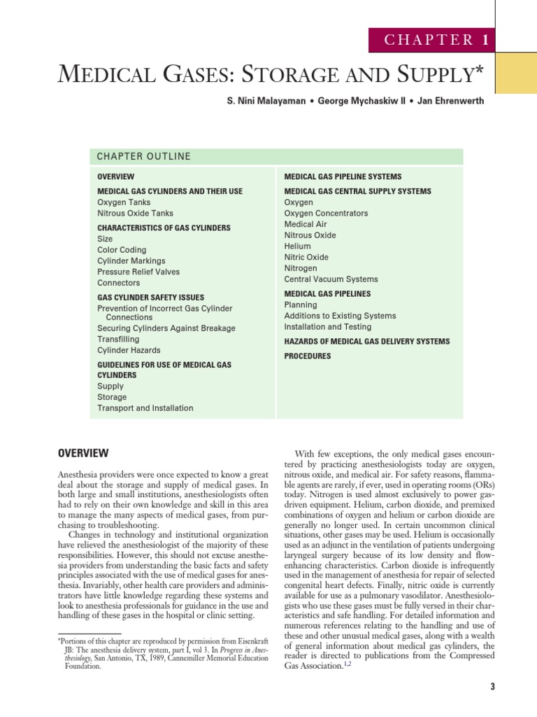1 Medical Gases Storage and Supply (3 24) | PDF | Oxygen | Anesthesia