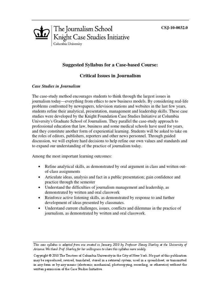 Critical Issues in Journalism | Journalism | News Media