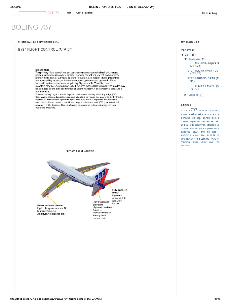 Boeing 737 - b737 Flight Control (Ata 27) | PDF | Aircraft Flight ...