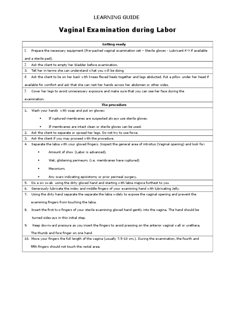 Vaginal Exam Learning Guide | Vagina | Women's Health