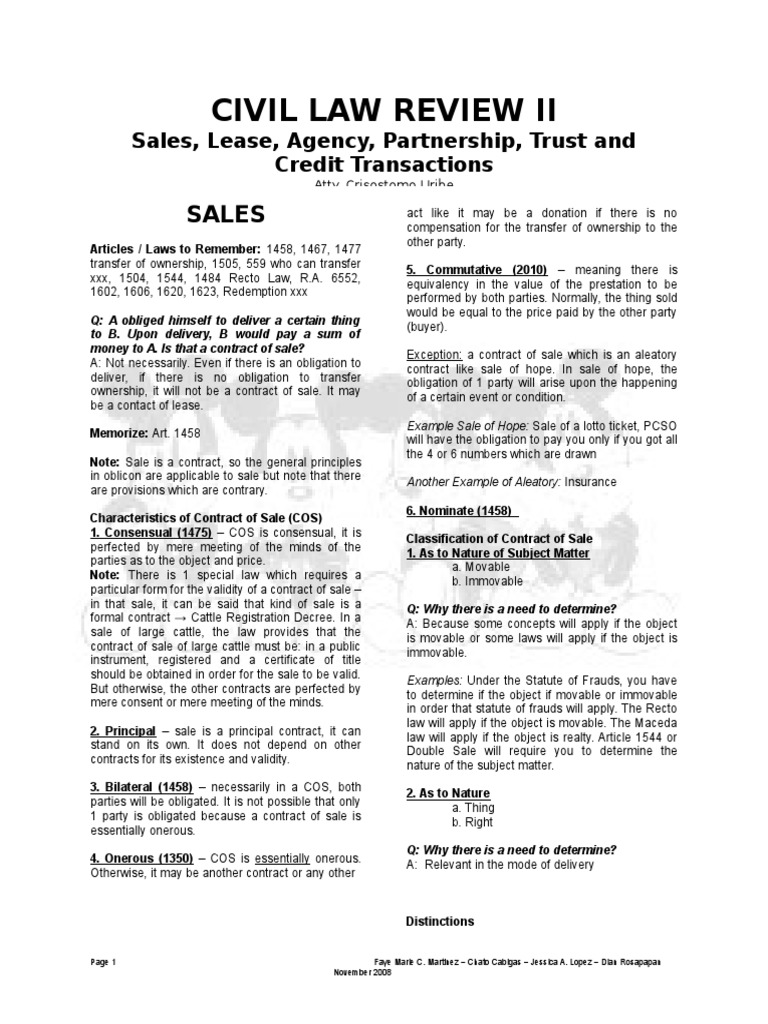 Contract of Sale Essentials | PDF | Offer And Acceptance | Mortgage Law