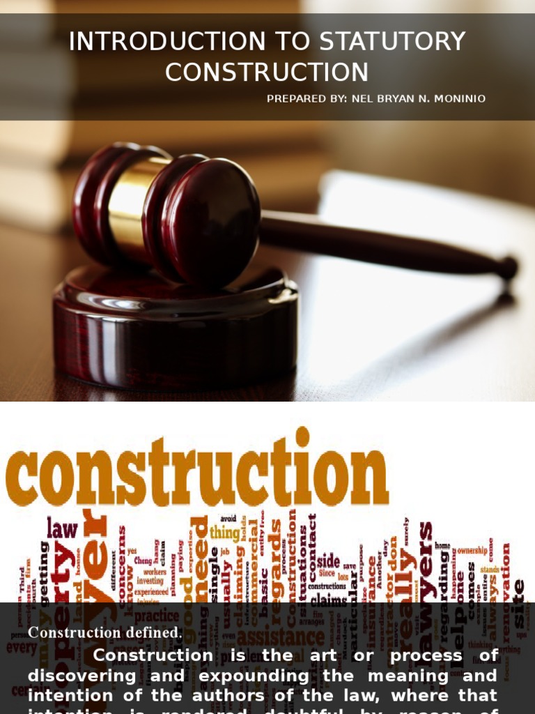 Introduction To Statutory Construction | PDF | Statutory Interpretation ...