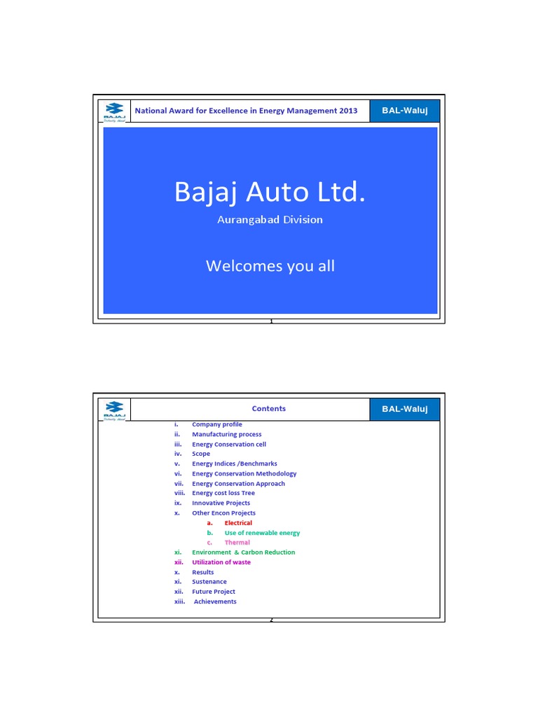 1-Bajaj Auto Waluj | PDF | Solar Power | Gas Compressor