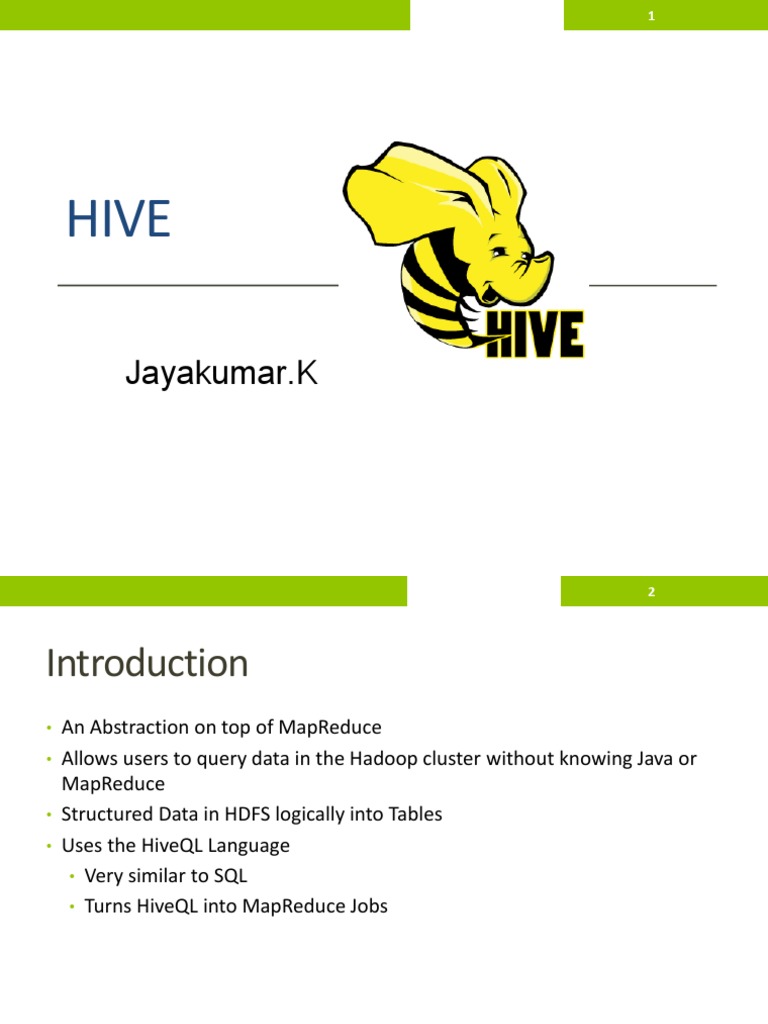 Hive PPT | PDF | Apache Hadoop | Information Technology Management
