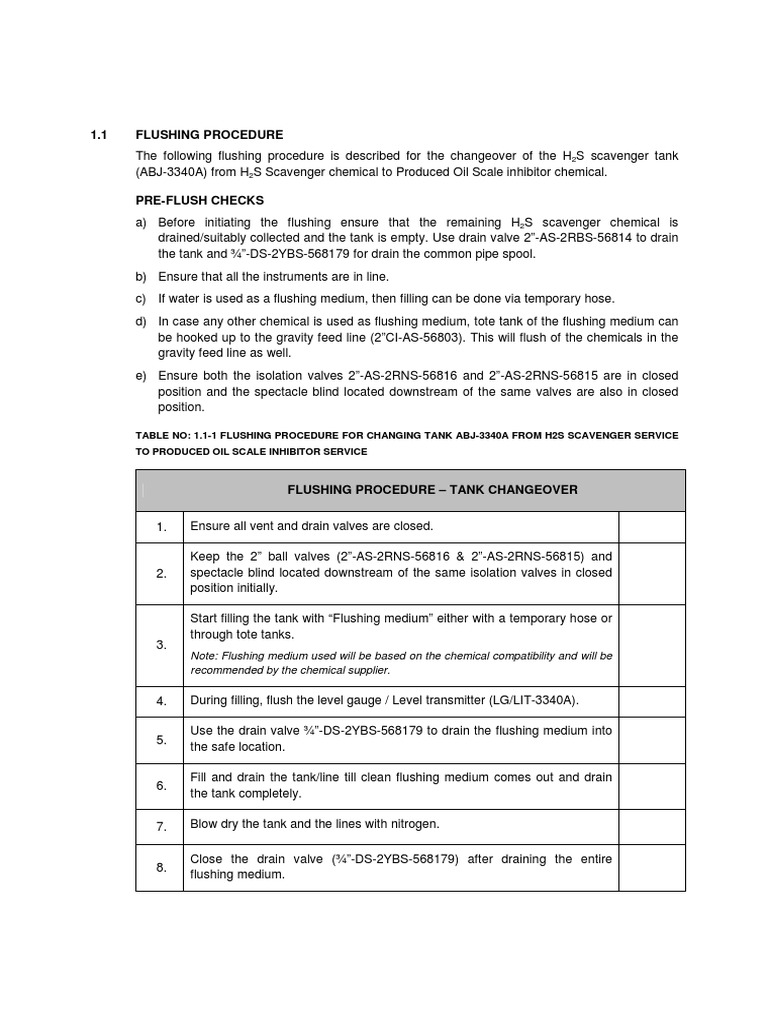 Flushing Procedure | PDF | Pump | Valve
