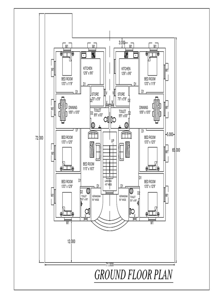 Ground Floor House Plan Layout | PDF