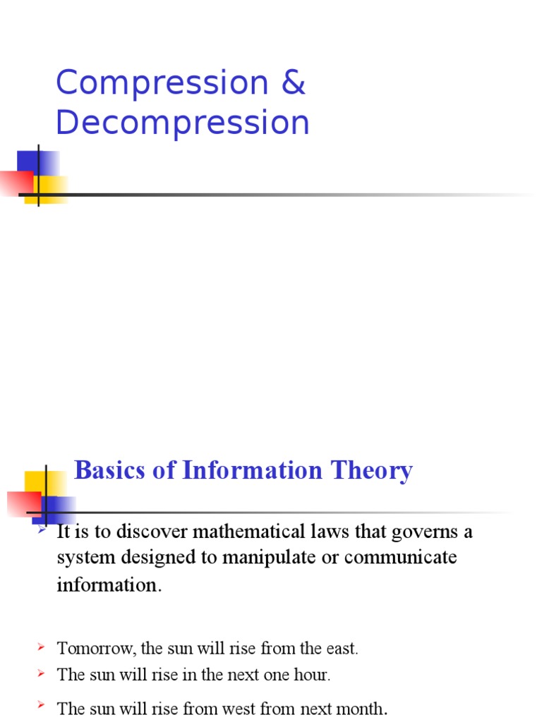 Compression and Decompression | Data Compression | Code