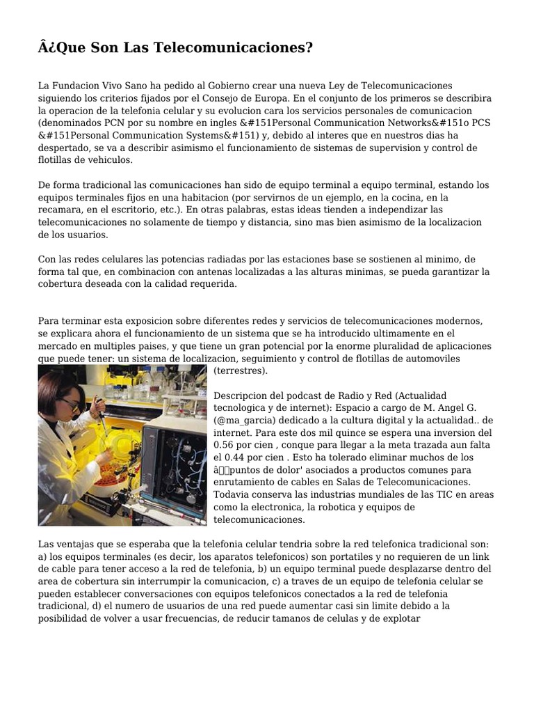 ¿Que Son Las Telecomunicaciones? | PDF | Telefonía móvil | Telecomunicación