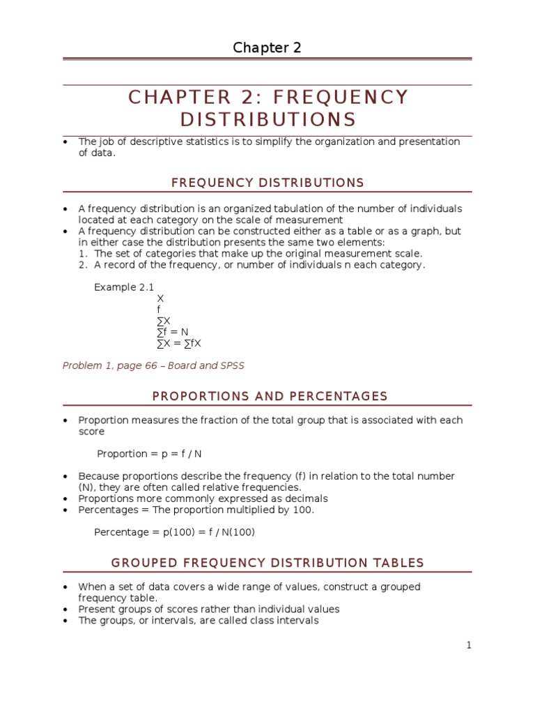 Chapter 2: Frequency Distributions | PDF | Histogram | Probability Distribution