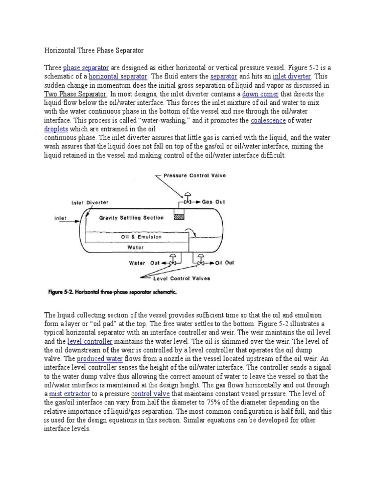 Horizontal Three Phase Separator | PDF
