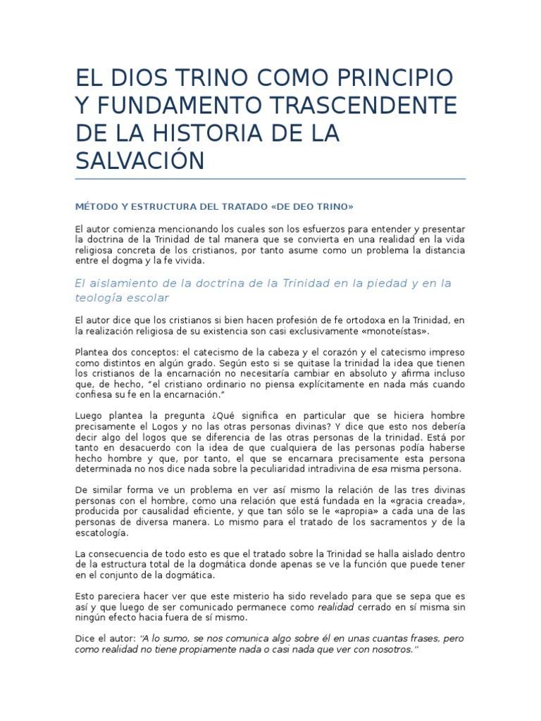 Método y Estructura Del Tratado de Deo Trino | PDF | Trinidad | Gracia divina