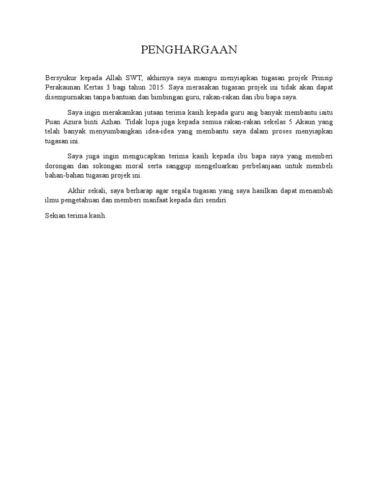 Penghargaan Folio Akaun T5 2015 | PDF