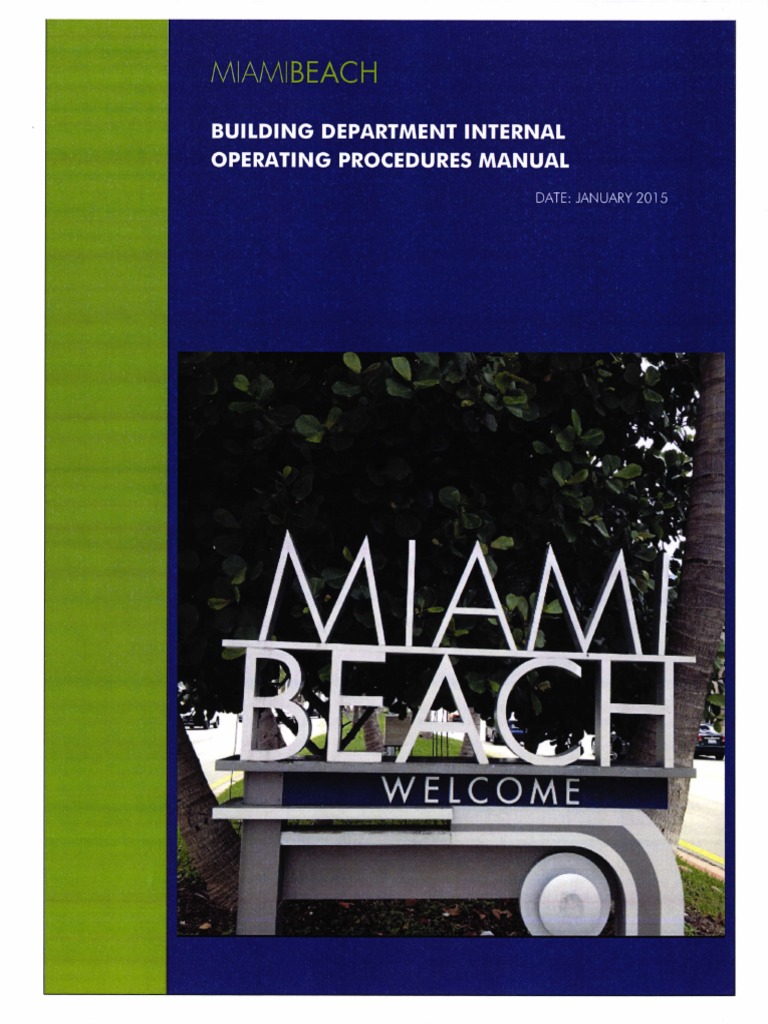 Miami Beach Building Department Internal SOP Manual | PDF | General ...