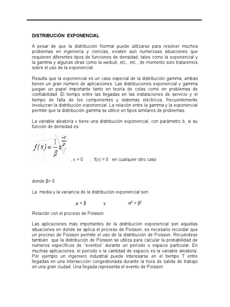 Distribucion Exponencial | PDF | Distribución de probabilidad ...
