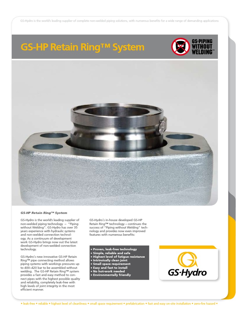 GS-HP Retain Ring Flange System | Download Free PDF | Pipe (Fluid ...