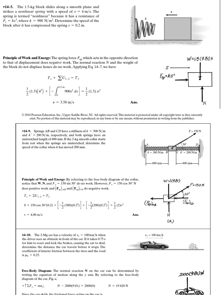 Chapter 14 Examples 2 | PDF | Friction | Potential Energy