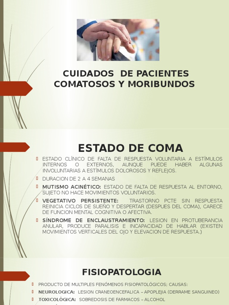 Cuidados de Pacientes Comatosos y Moribundos | PDF | Cuidados ...