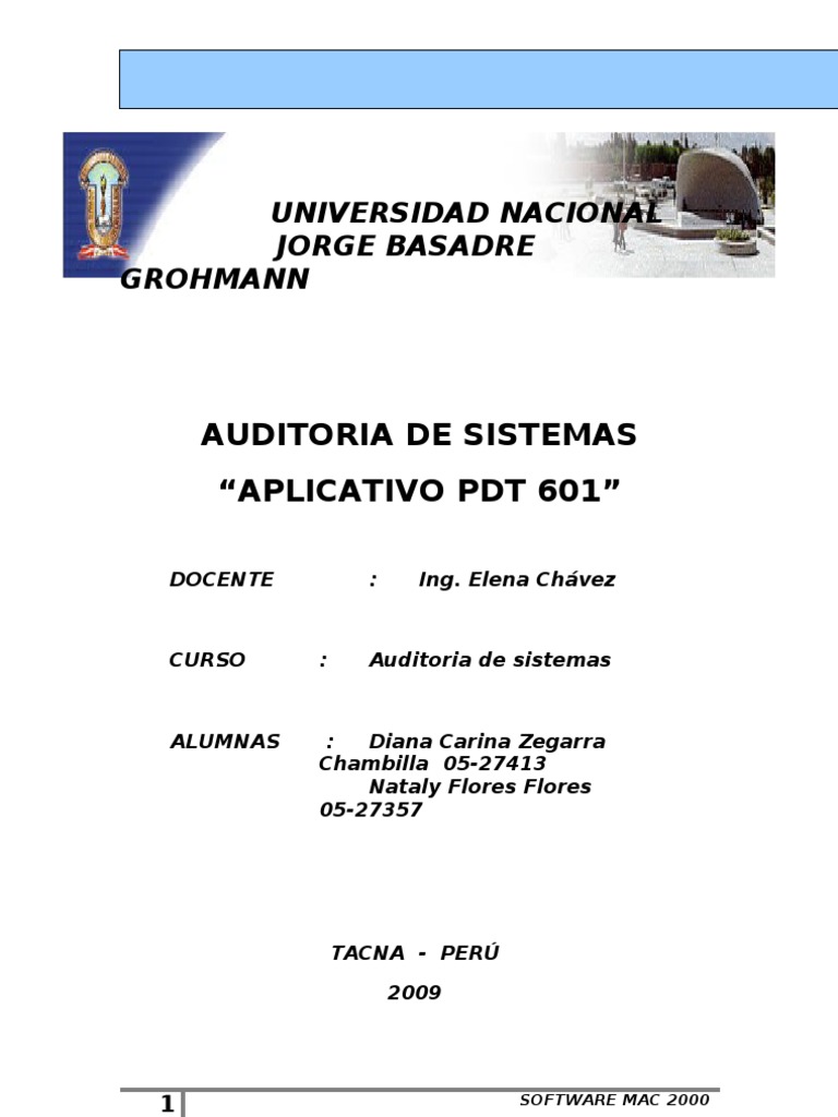 Auditoria Al Aplicativo PDT 601 True | PDF | Auditoría | Archivo de computadora