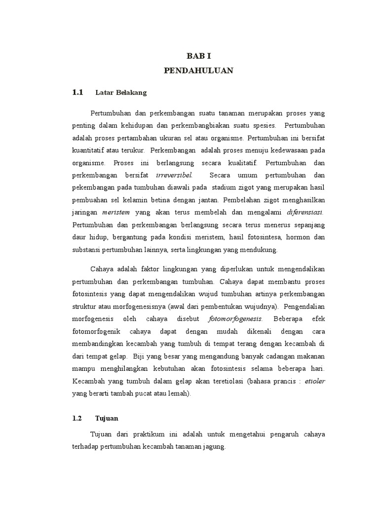 Laporan Etiolasi | PDF