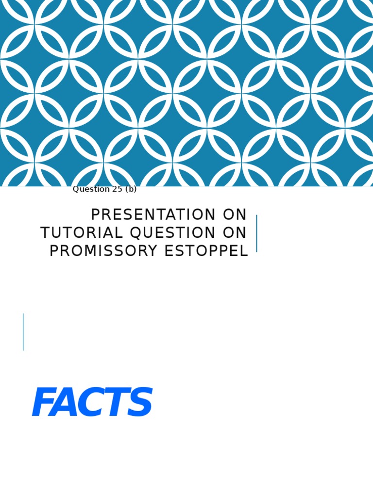 Presentation On Tutorial Question On Promissory Estoppel | PDF | Estoppel | Business Law