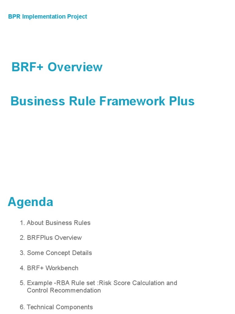 BRFPlus Overview - T&T Team | PDF | Software | Information Technology Management