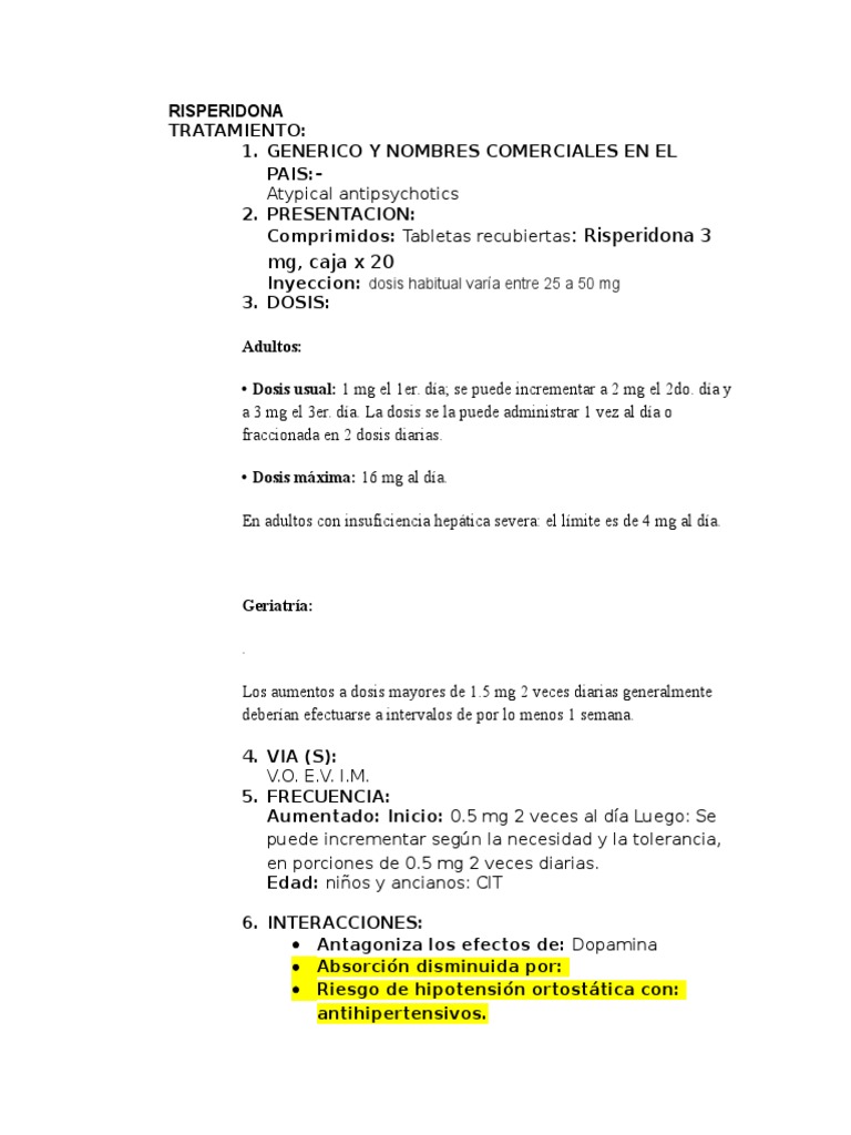 RISPERIDONA | PDF | Risperidona | Desorden bipolar