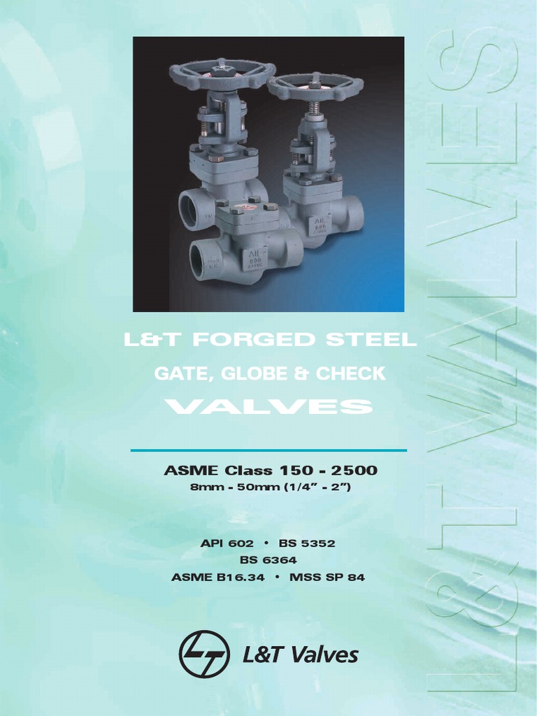 L&T Gate Globe Check Valves API 602 | PDF | Valve | Screw