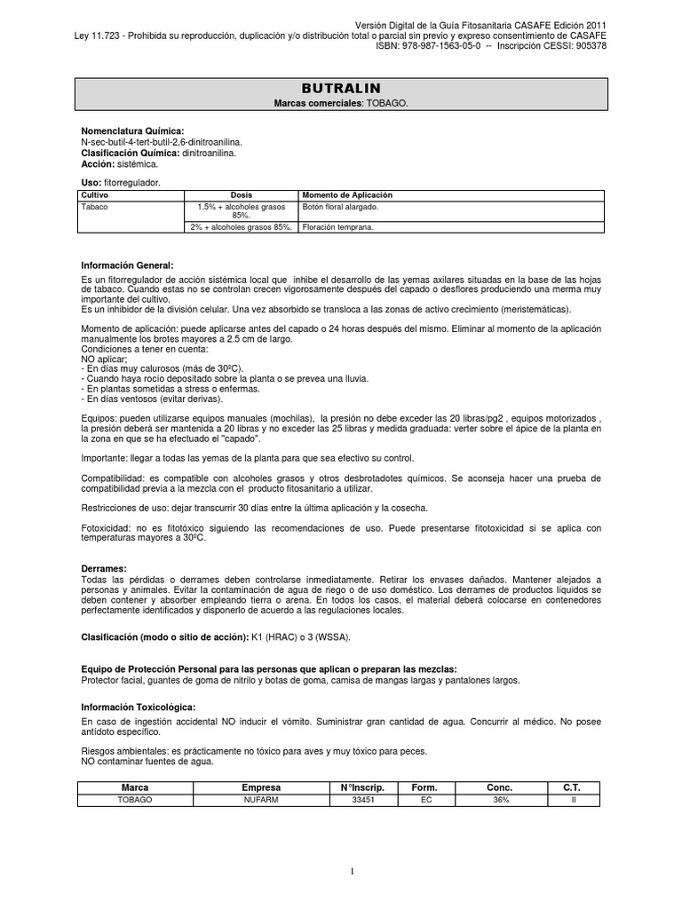 BUTRALIN | PDF | Tabaco | Plantas