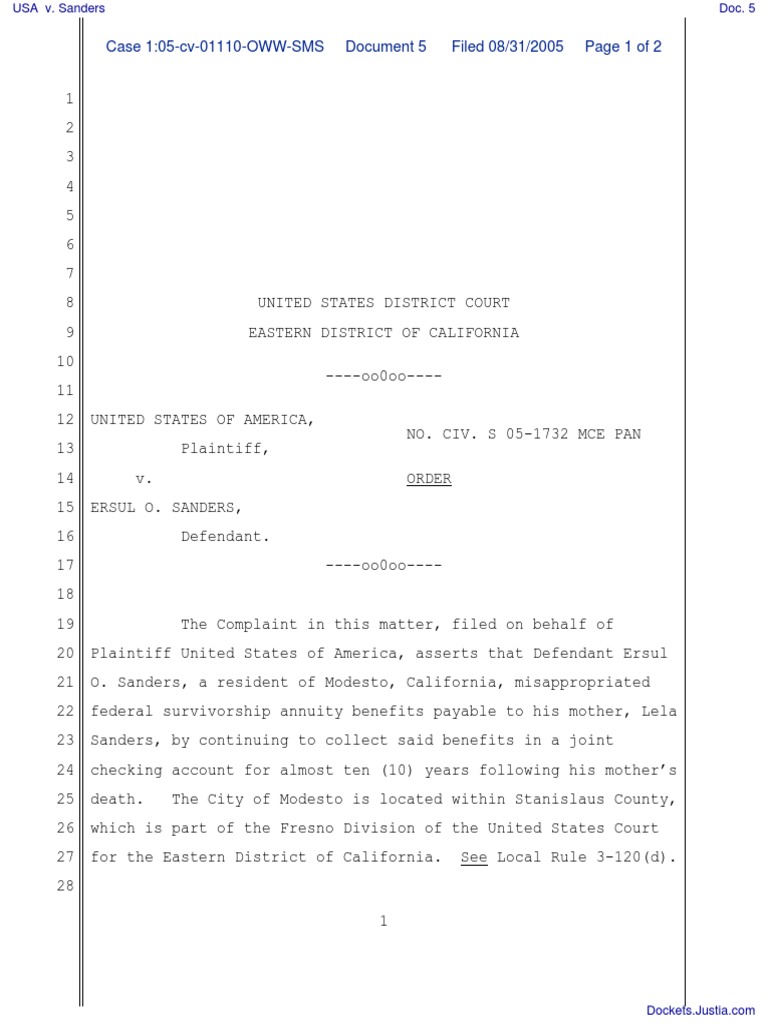 Order on Federal Benefits Misappropriation | PDF