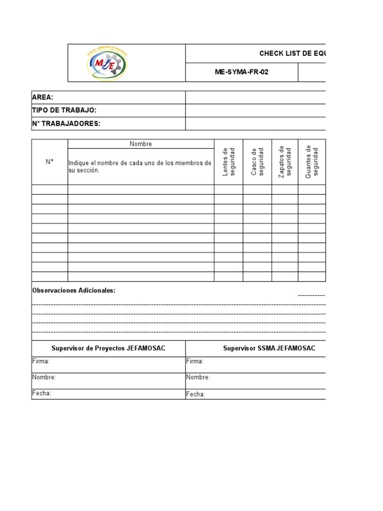 Check List de Epp | PDF