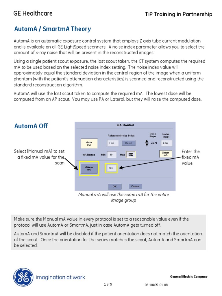 GEHealthcare Education TiP App Library CT AutomA SmartmA Theory | PDF ...