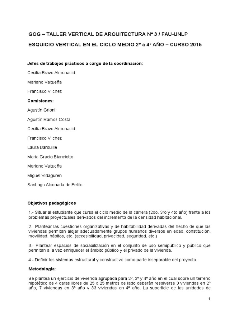 Esquicio Viviendas 2015 Gog Arq4 | PDF | Medios de arte | Estilos arquitectonicos