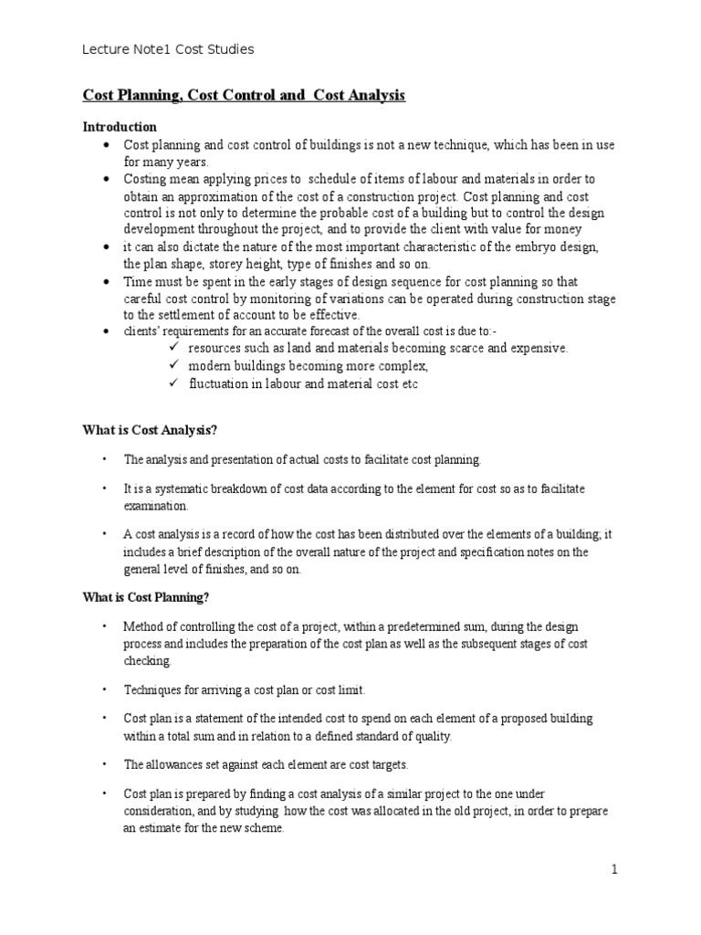 Cost Planning and Control in Construction | PDF | Technology & Engineering