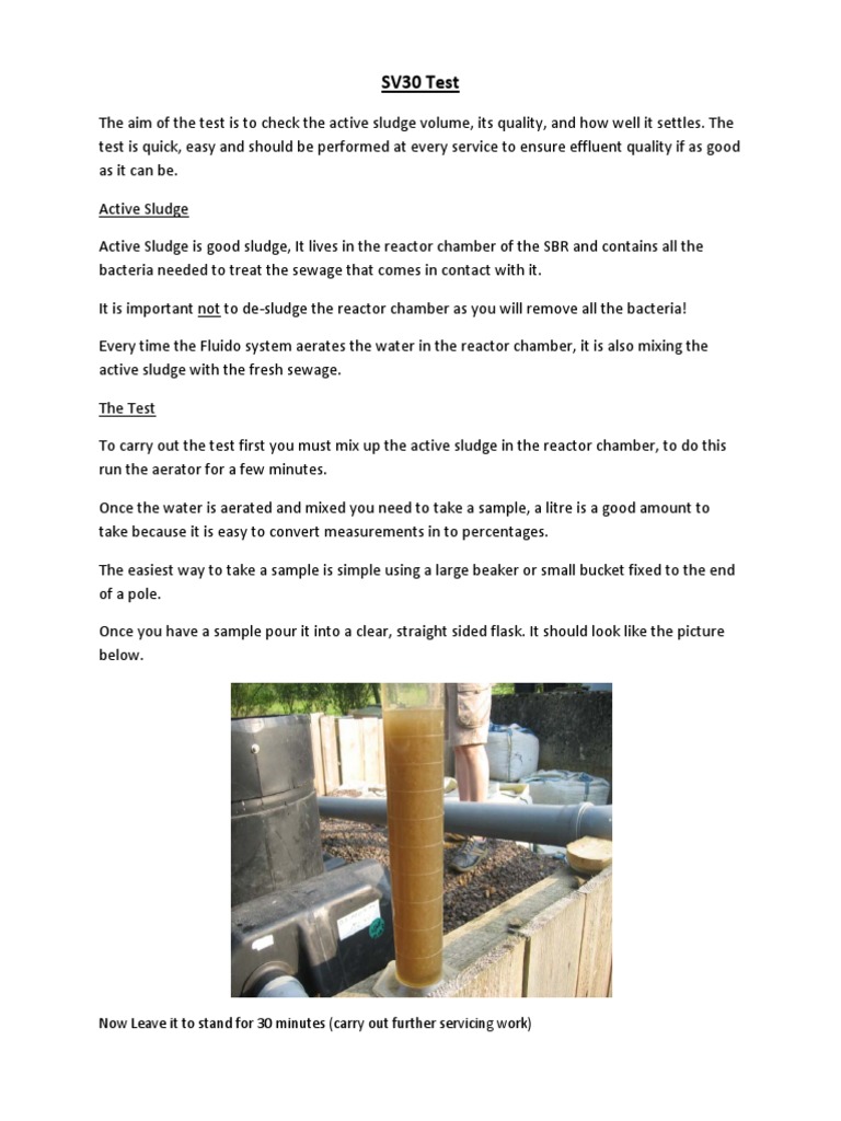 SV30 Test (Activeate Sludge Test) | PDF | Science & Mathematics