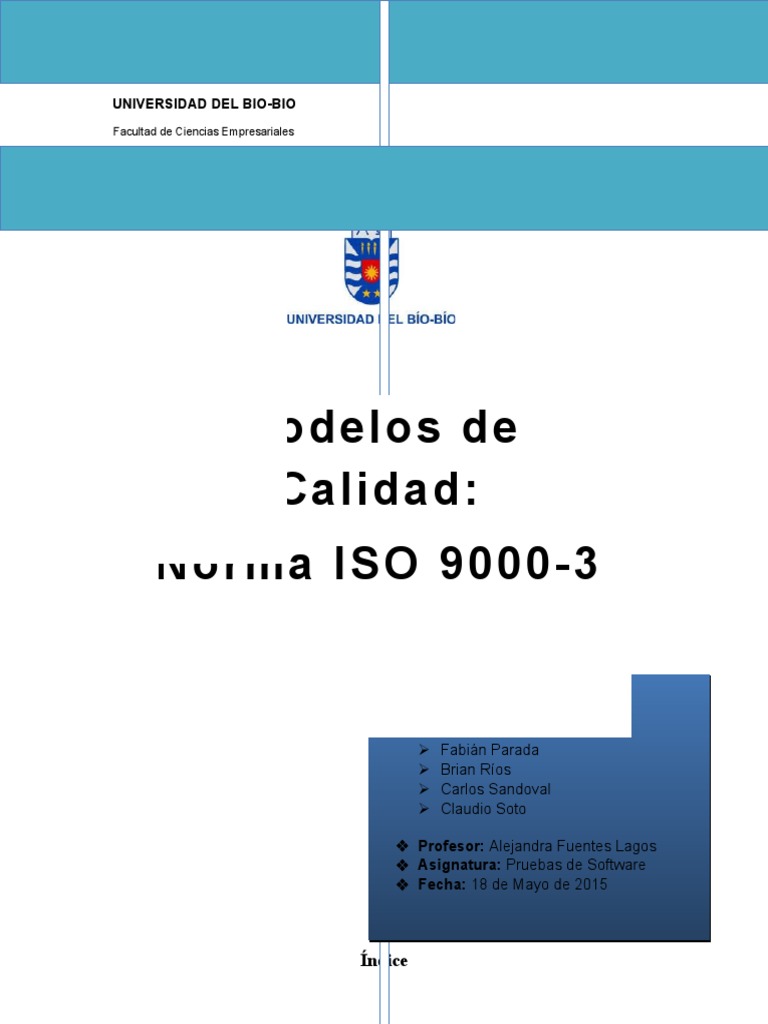 Trabajo Norma ISO 9000-3 | PDF | Proceso de desarrollo de software ...