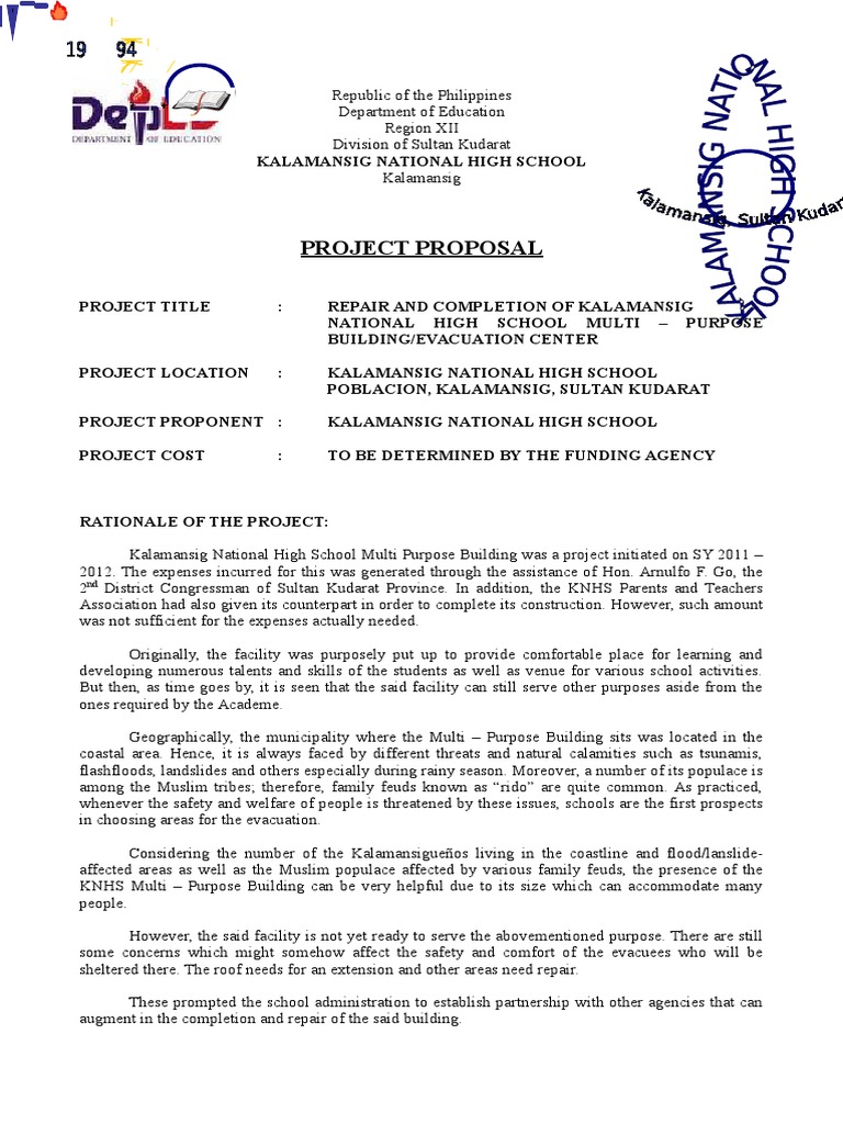 Project Proposal | PDF | Monitoring And Evaluation | Emergency Evacuation