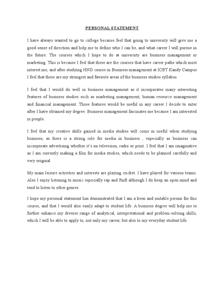 Personal Statement | PDF