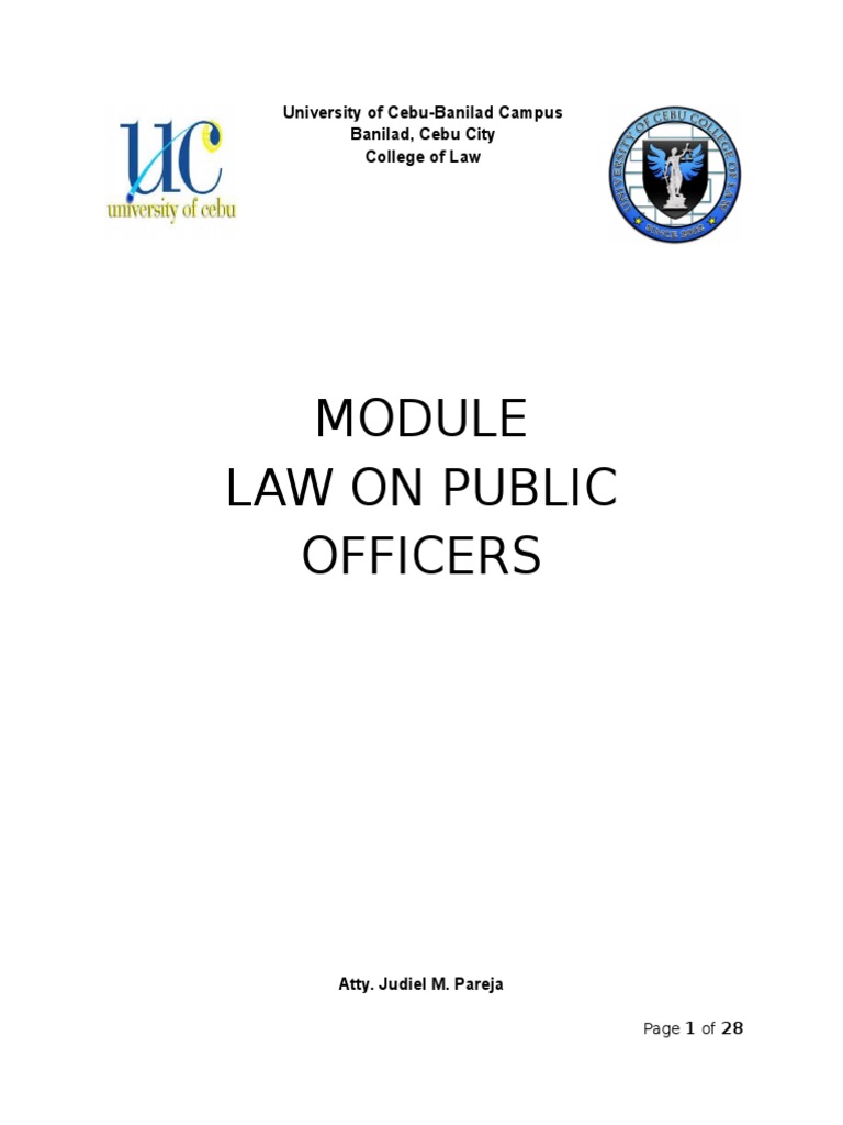 Revised Module On Law and Public Officers | PDF | Article One Of The ...