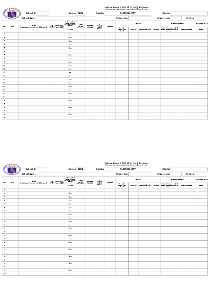 K-12 Modified School Forms - Final - Provided With Formulas | PDF ...